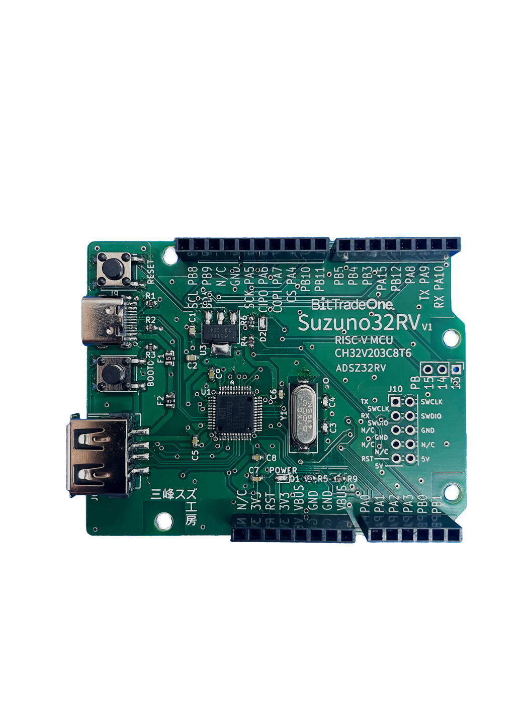 ADSZ32RV RISC-Vを体験しよう！CH32V搭載ArduinoUno互換ボード「Suzuno32RV」 — ビット・トレード・ワン 公式オンラインショップ BTOS